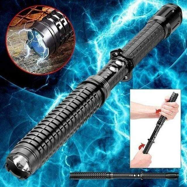 Folding Telescopic Taser – StunGun with Flashlight